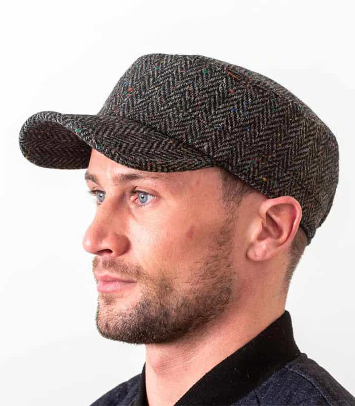 Irish Military Hat | Tweed Cadet Cap Cap | Charcoal | Hatman