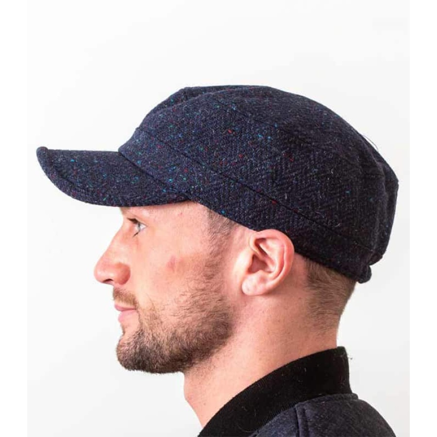 Irish Military Hat | Tweed Cadet Cap Cap | Navy Blue | Hatman