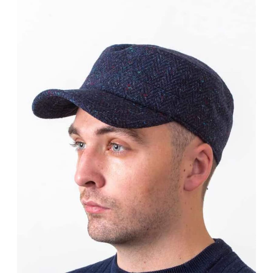 Irish Military Hat | Tweed Cadet Cap Cap | Navy Blue | Hatman