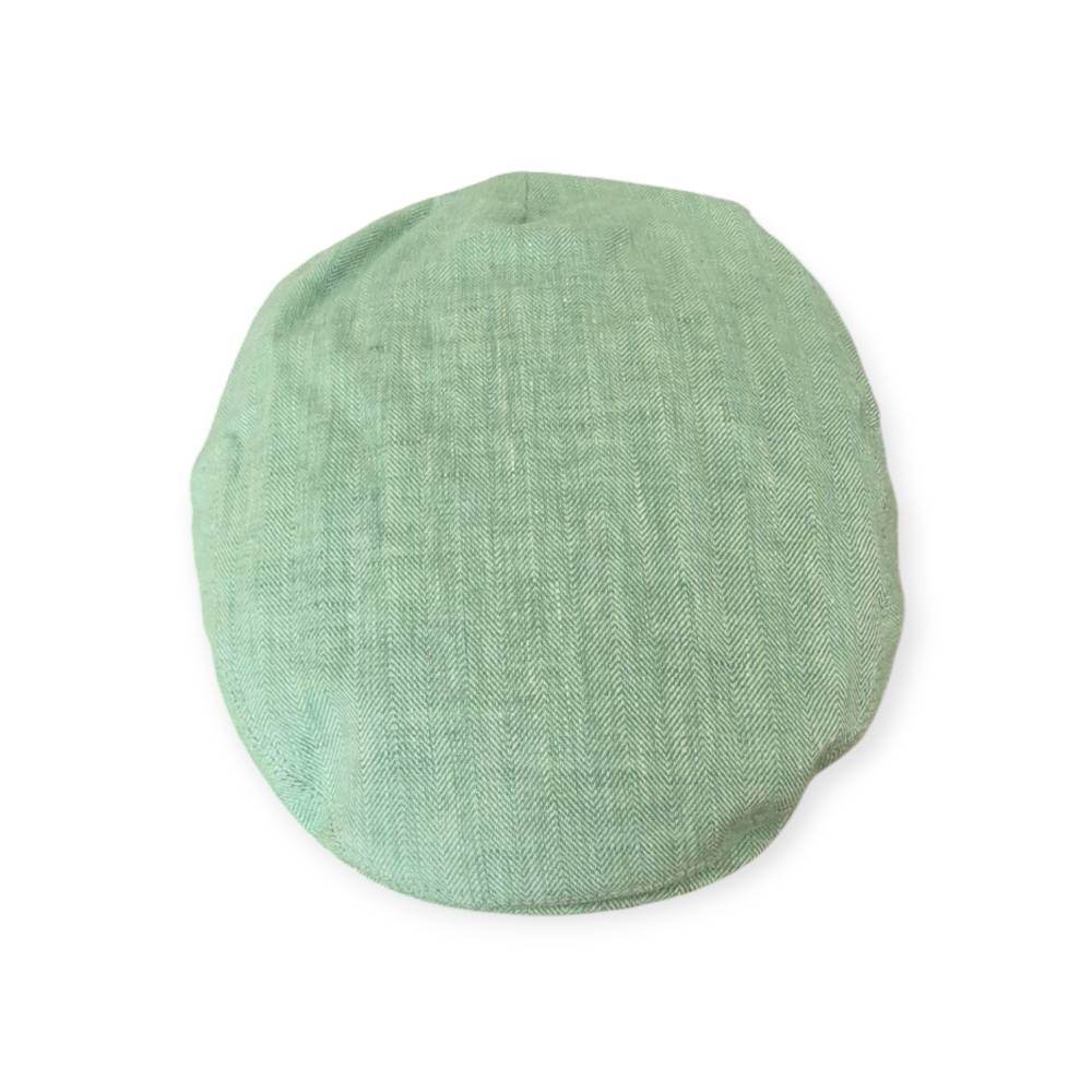 Irish Linen Cap in Soft Sage – Handmade by Hatman of Ireland | Irish Tweeds
